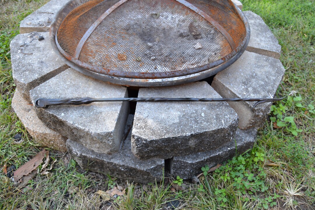 Hand Forged Fire Pit Poker - Etsy