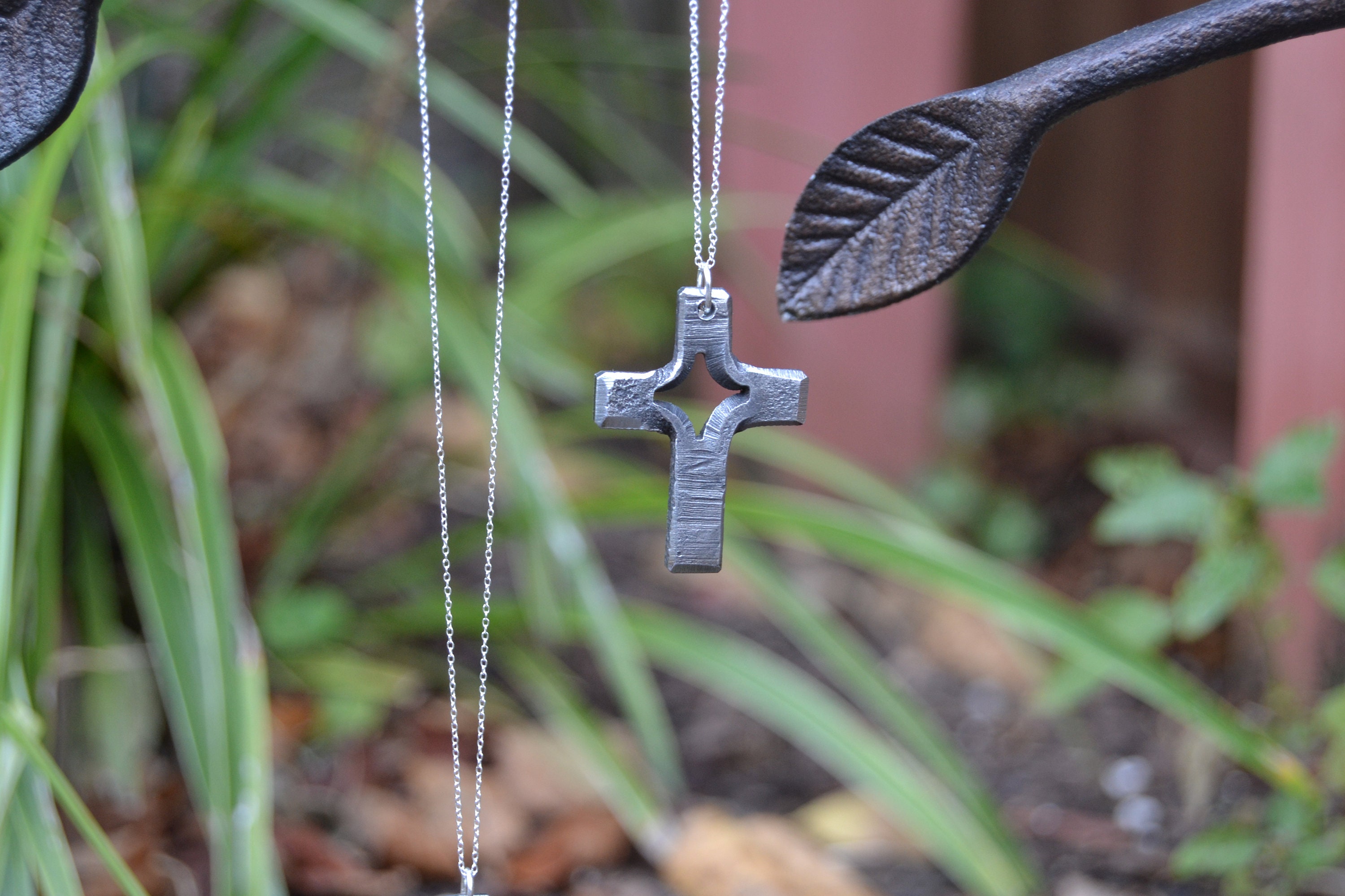 Hand Forge Split Cross Necklace - Etsy