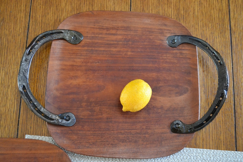 Haitian Platters With Hand Forged Horseshoe Handles - Etsy