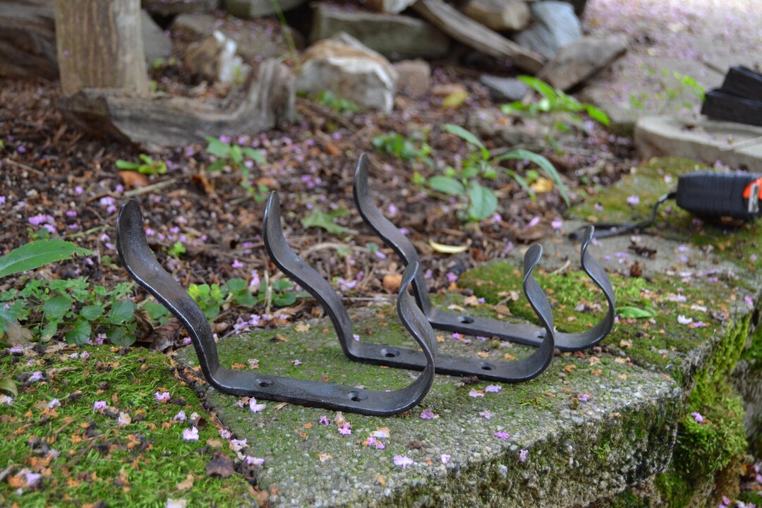 Hand Forged Double Hook Set of 3 - Etsy