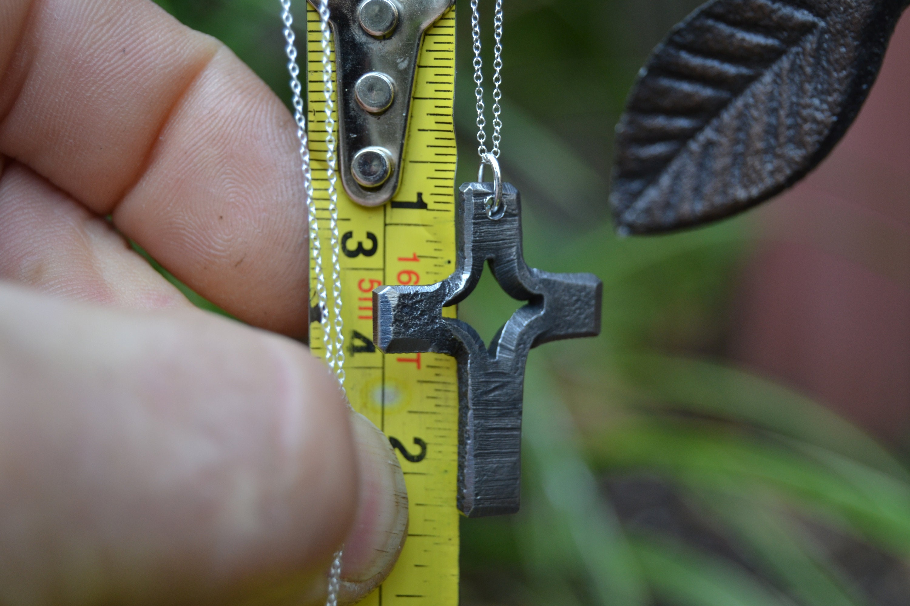 Hand Forge Split Cross Necklace - Etsy