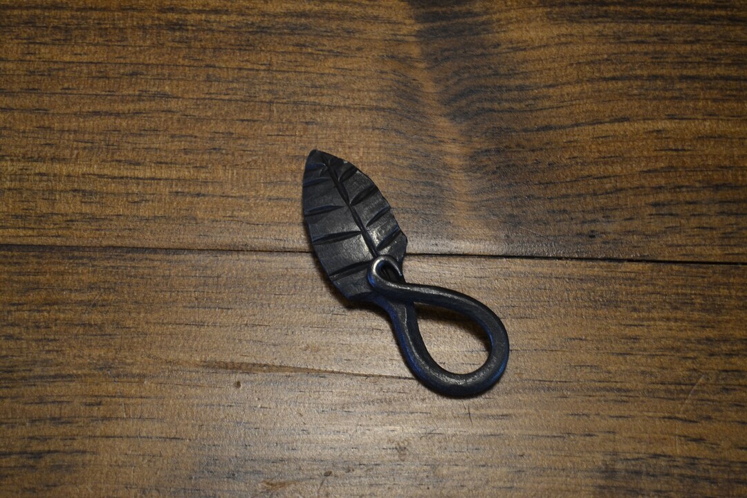 Hand Forged Leaf Keychain - Etsy
