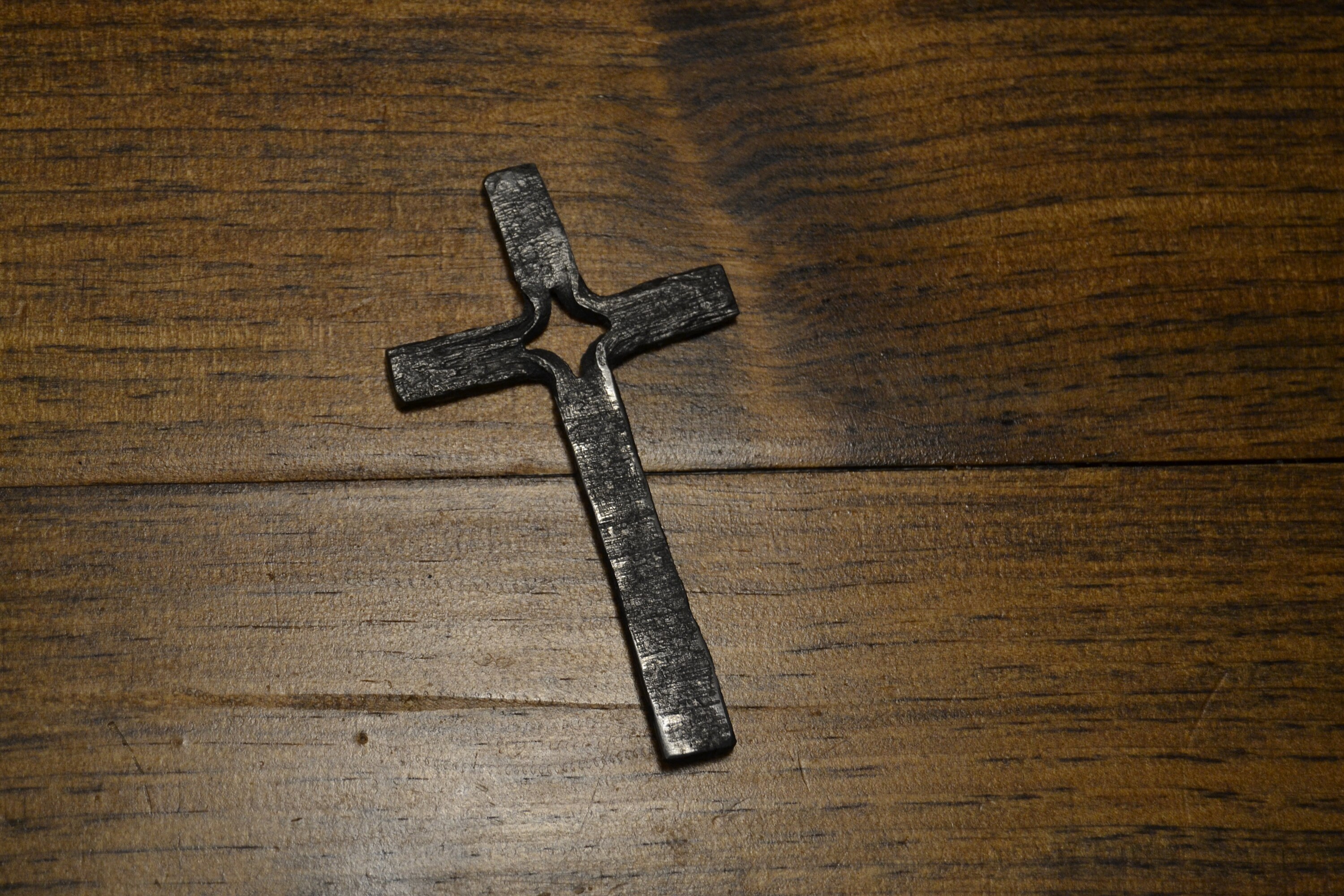 Hand Forged Iron Split Cross - Etsy