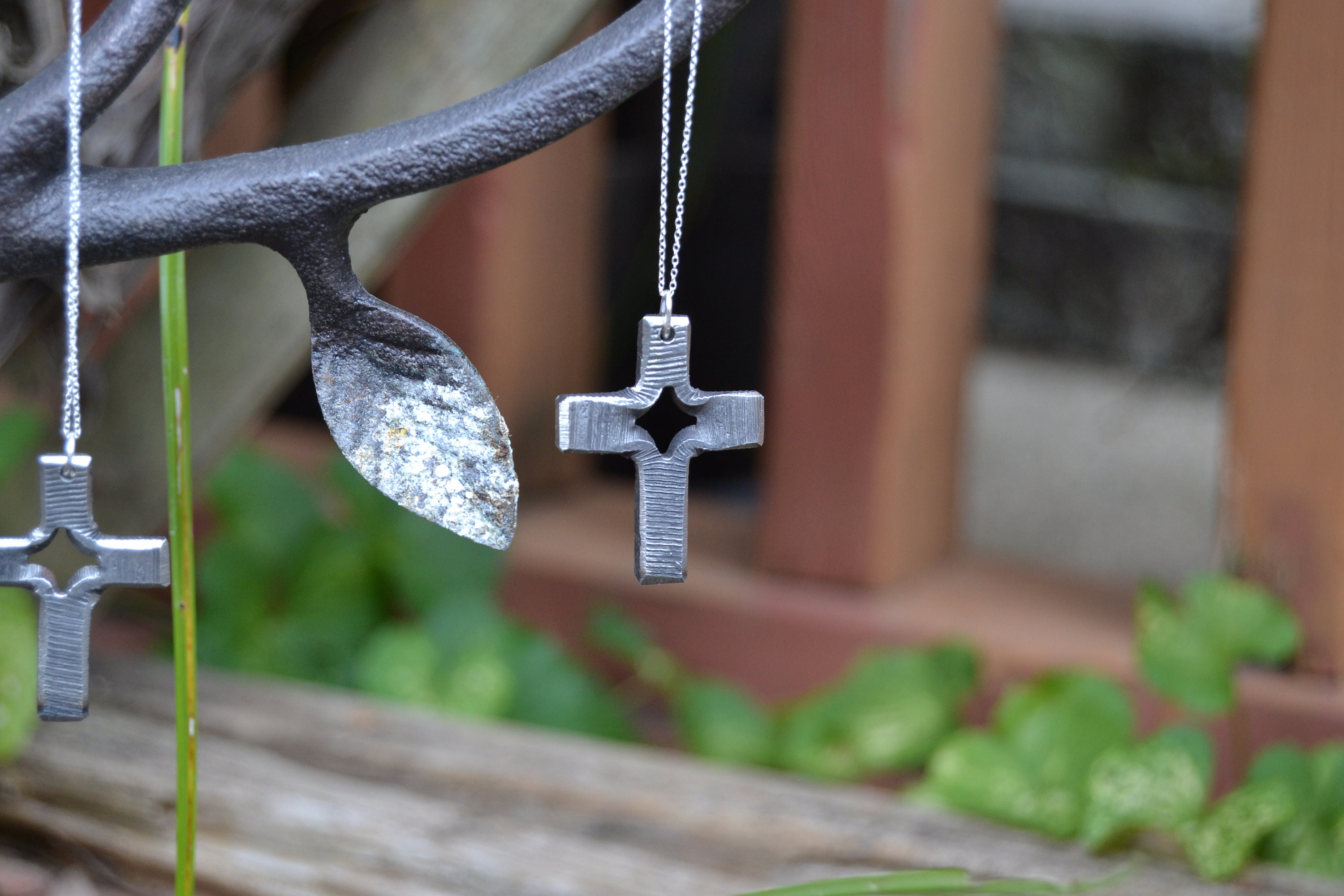 Hand Forge Split Cross Necklace - Etsy