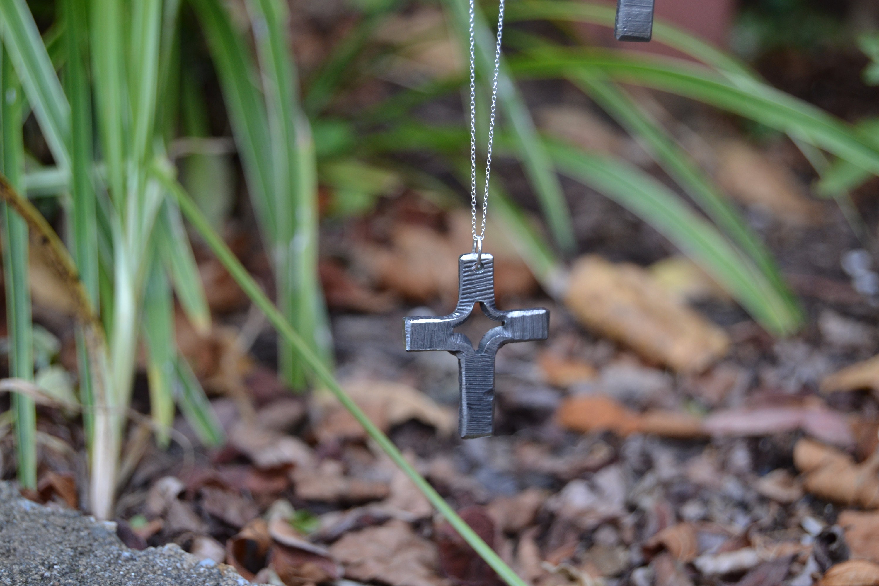 Hand Forge Split Cross Necklace - Etsy