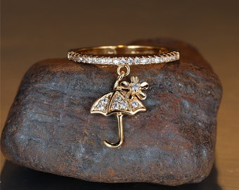 Gold Umbrella Ring - Etsy