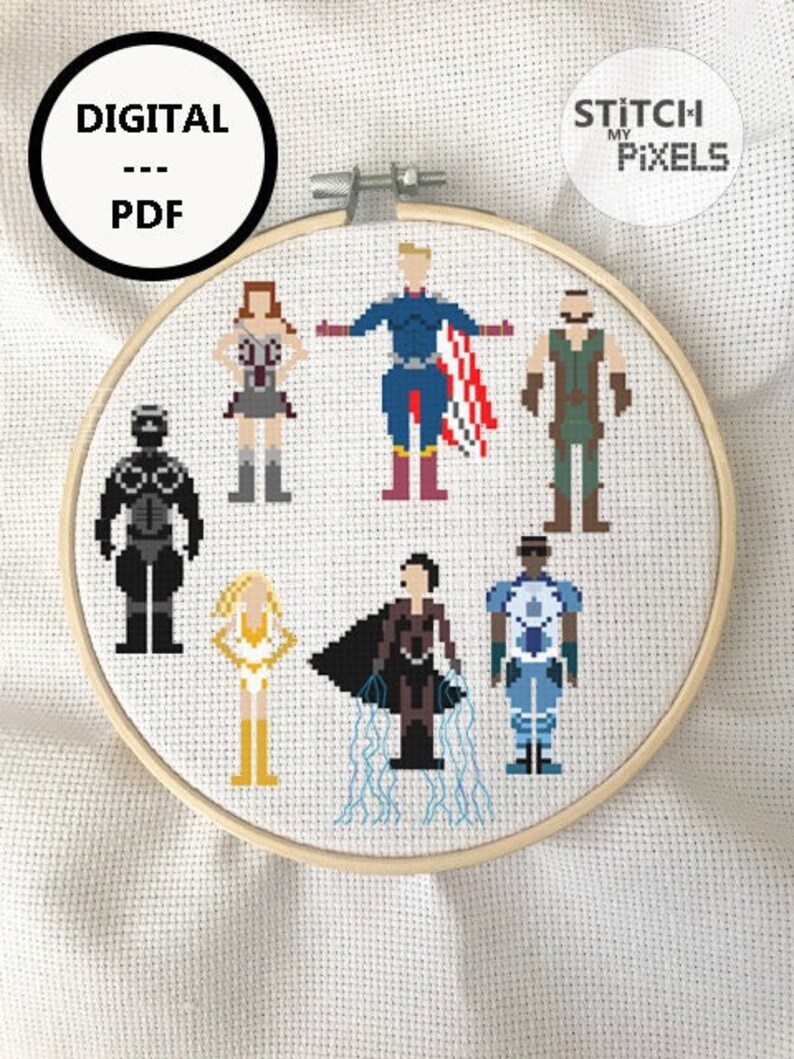 Digital Cross Stitch Pattern of the Boys TV Series Characters ...