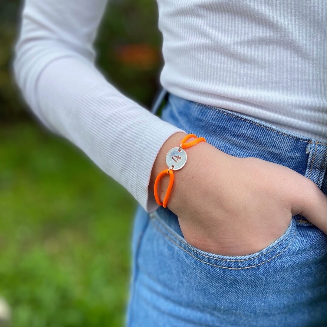 Satin Cord Bracelet With Mini Number Adjustable and Customizable From 1 ...