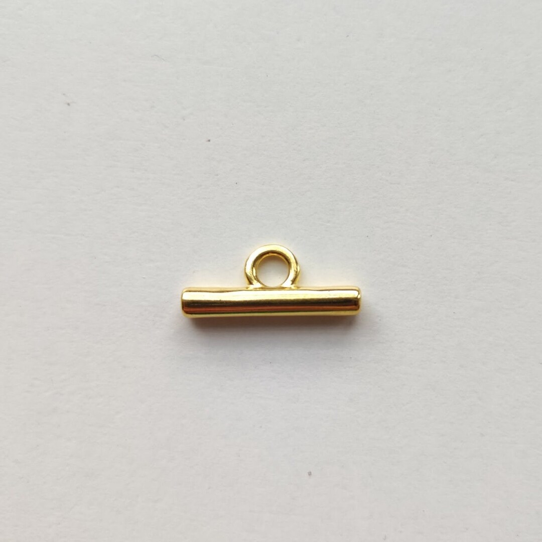 20 Mm Bar With Central Ring Gilded With Fine Gold - Etsy