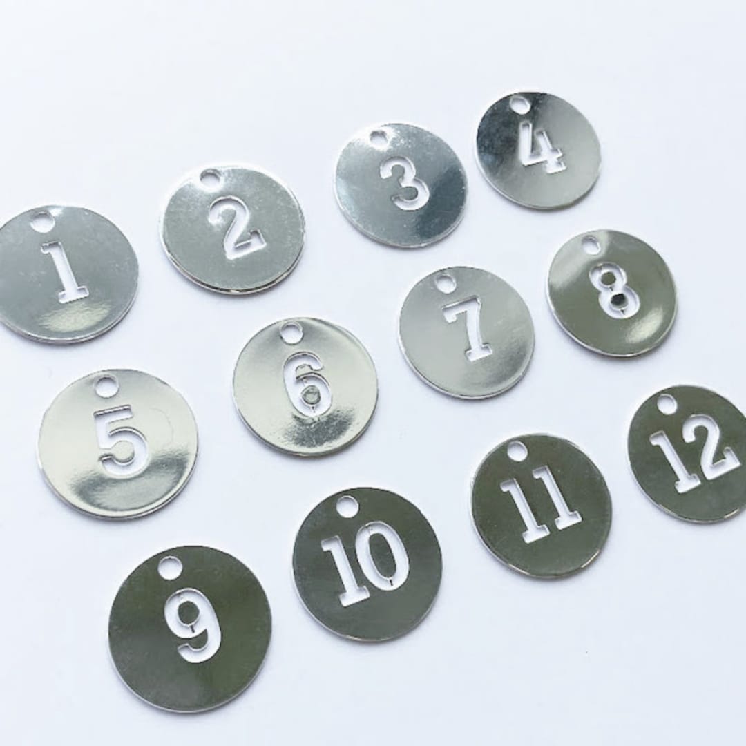 Pastille chiffre Maxi de 1 à 31 - idéal pour montage collier, jonc ...