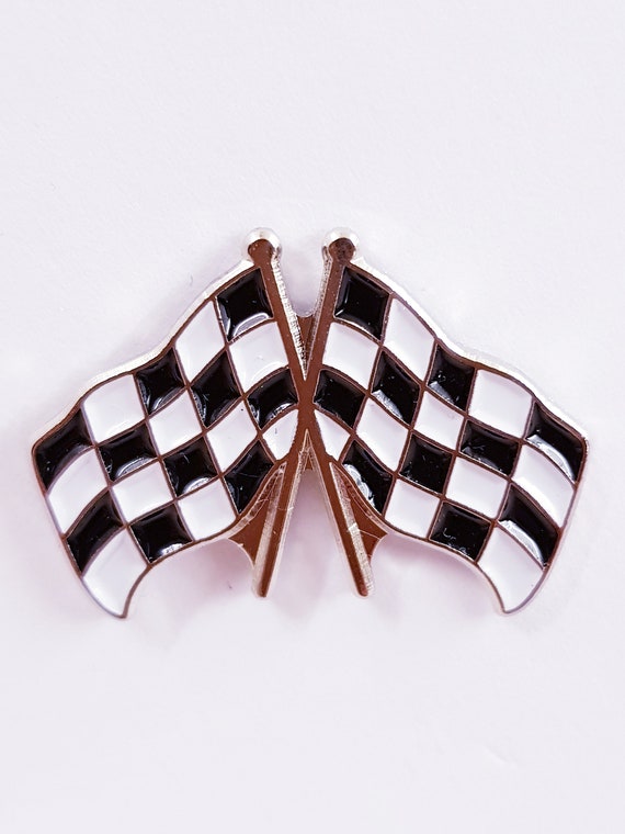 Chequered Racing Flag Enamel Pin Badge Lapel - Etsy