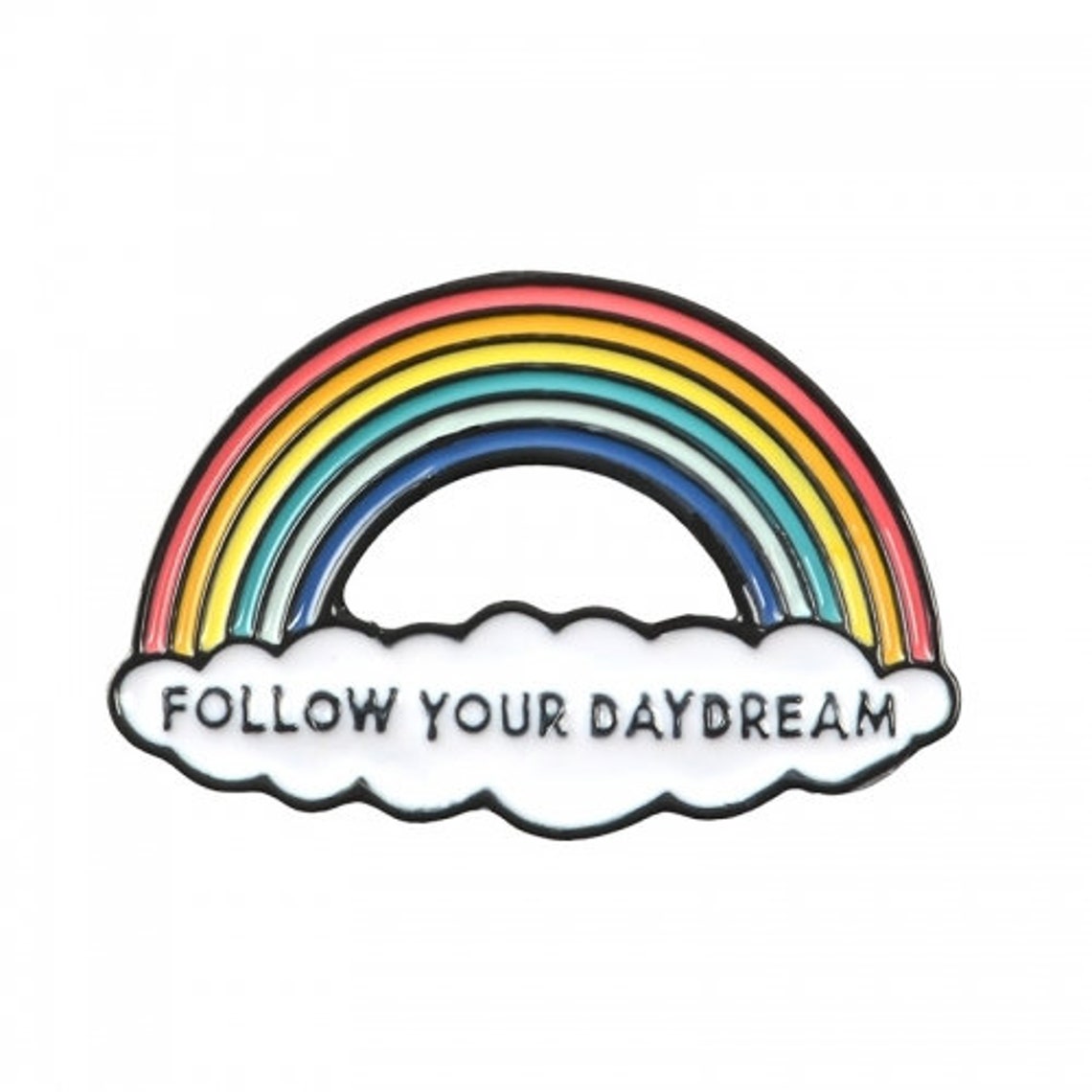 Rainbow Follow Your Daydreams Cloud Love & Hope Enamel Lapel - Etsy