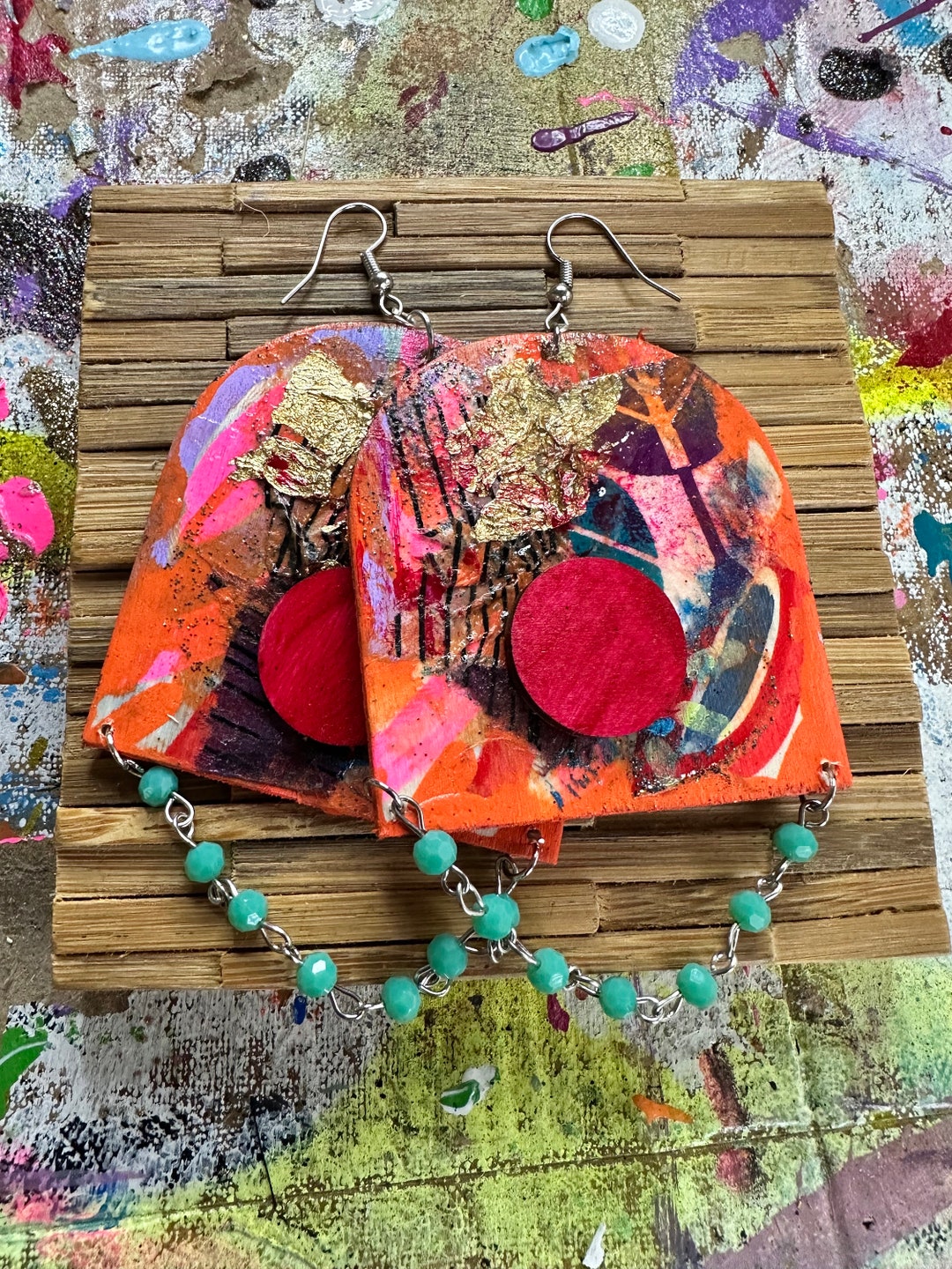 Melon Kiss Ear Art Earrings - Etsy