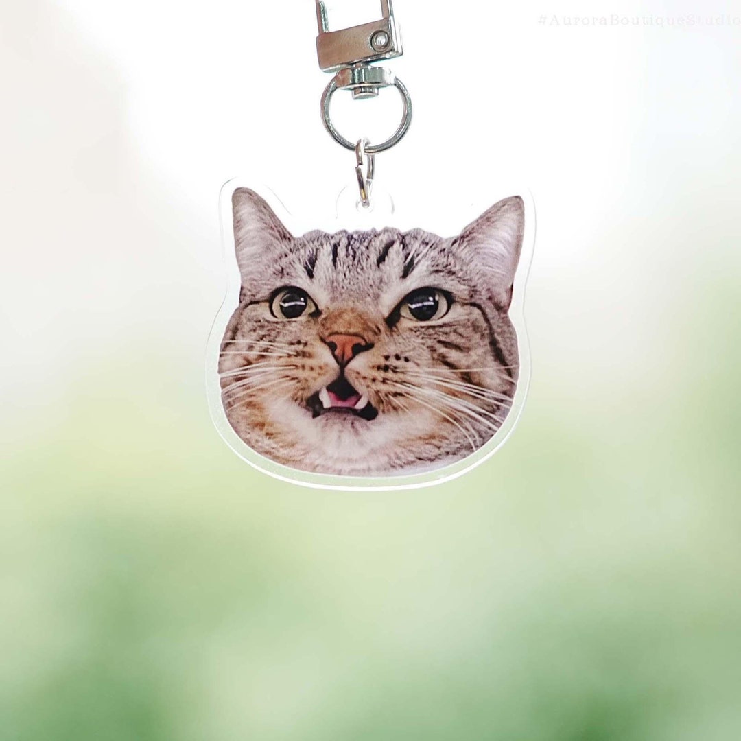 Custom Cat Acrylic Keychain , Personalized Cat Photo Keychain, Pet ...