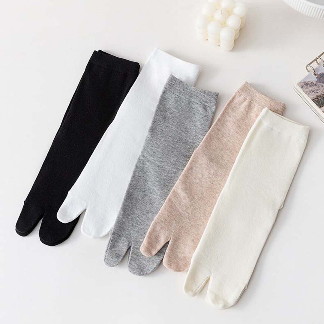 2 Pairs Tow Toe Socks Woman Split Toe Socks Thin Mid-tube - Etsy