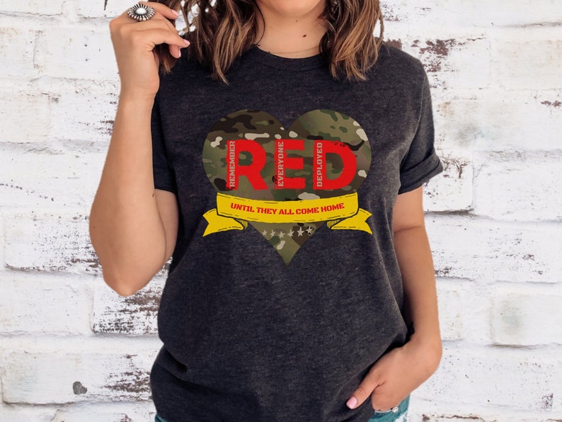 R.E.D. Remember Everyone Deployed T-shirt, Military Wife Shirt ...