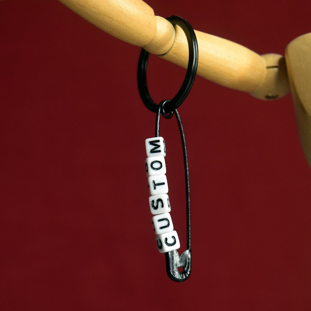 Custom Safety Pin Keychain - Etsy