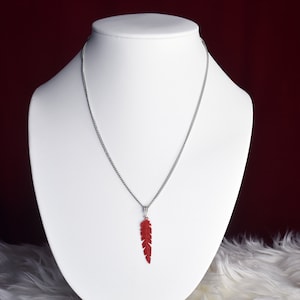 Hawks Red Feather Necklace - Etsy