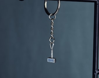 Thor's Hammer Keychain Thor Marvel Glass Cabochon Key - Etsy