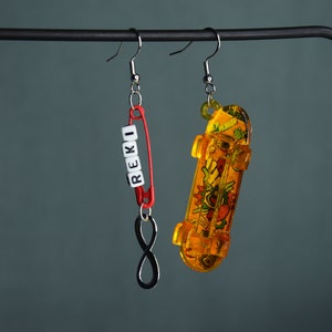 Reki Colored Safety Pin Skateboard Earrings - Reki Kyan - Sk∞ - Sk8 - Etsy