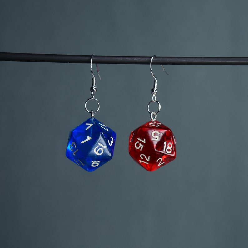 Transparent Rainbow D20 Dice Earrings Dice and Dragons - Etsy