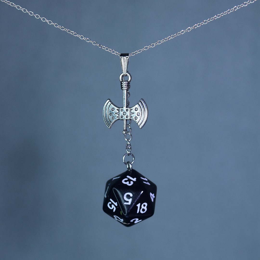 Grog D20 Dice Axe Barbarian Necklace Critter Cosplay Dice and Dragons ...