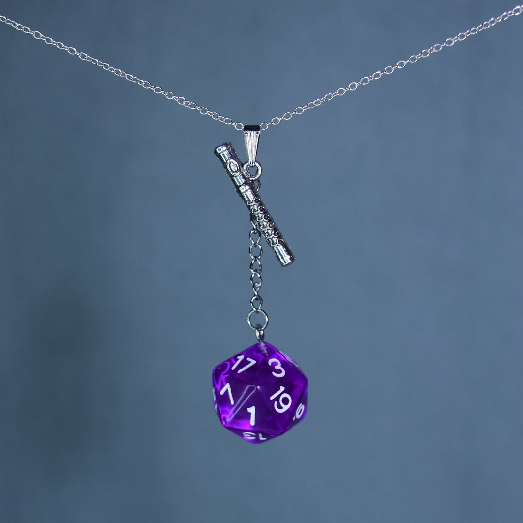 Scanlan D20 Dice Flute Bard Necklace – Critter Cosplay – Dice and ...