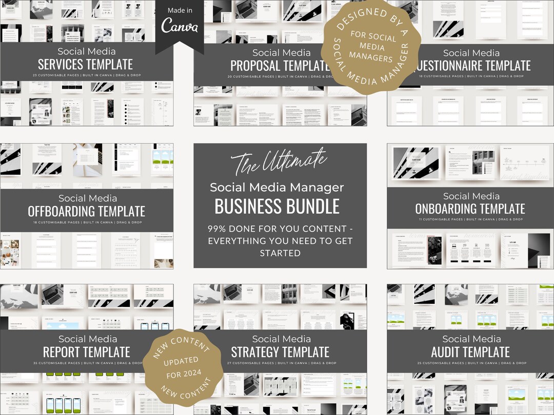 Ultimate Social Media Manager Template Bundle | Social Media Management ...