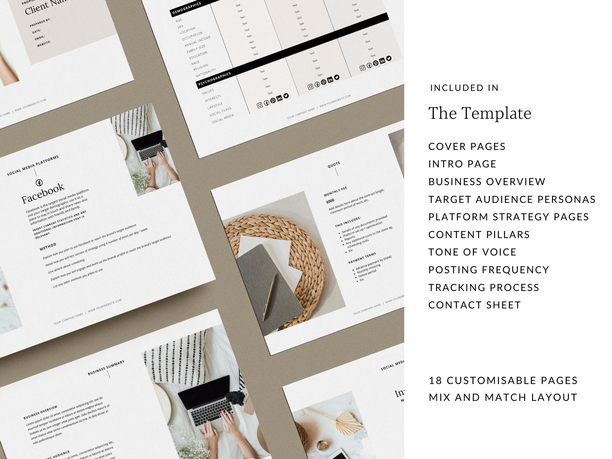 Social Media Manager Strategy Template | Client Strategy Template for ...