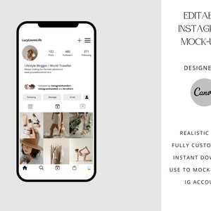 Instagram Mockup Templates: Editable Canva Profile & Feed (digital ...