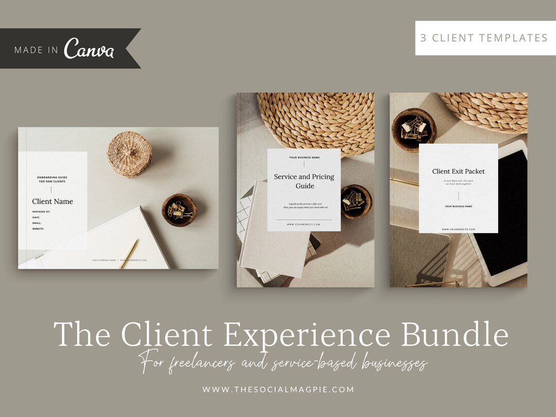 Client Experience Templates Bundle | Canva Service Guide, Onboarding ...