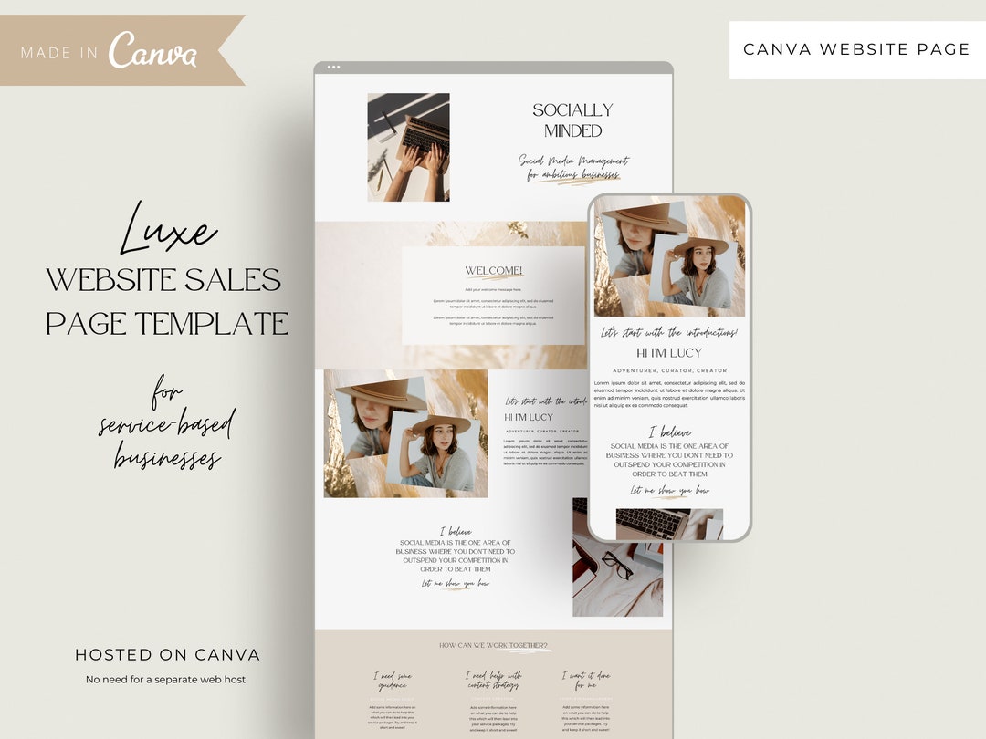 Canva Sales Page Template, Luxe Website Design (digital Download) - Etsy