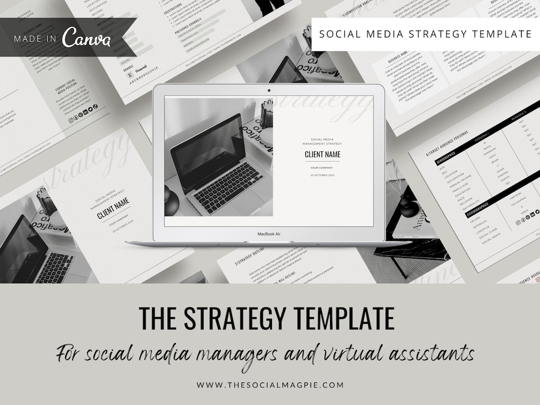 Social Media Manager Strategy Template Client Strategy - Etsy