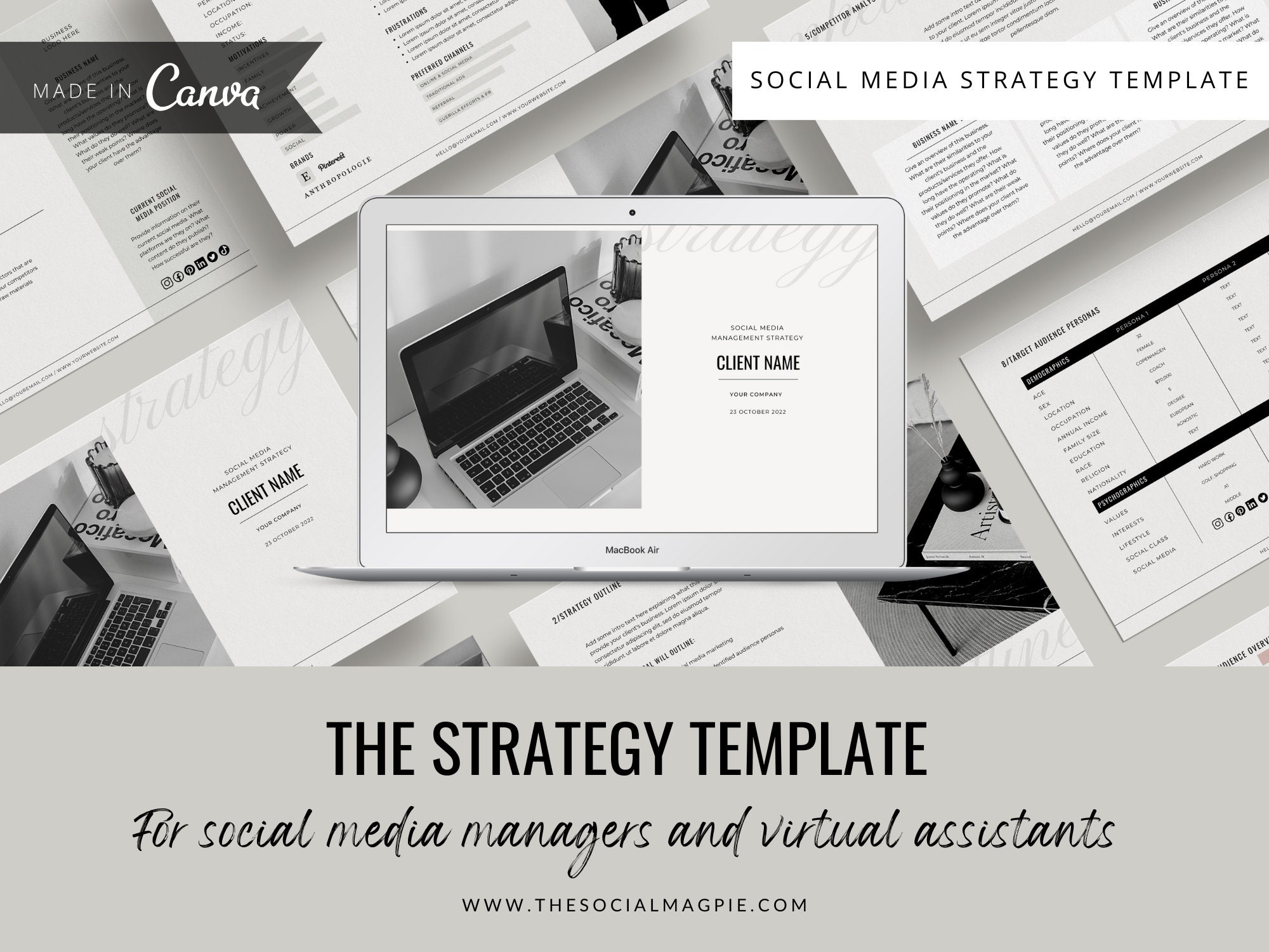 Social Media Manager Strategy Template Client Strategy - Etsy