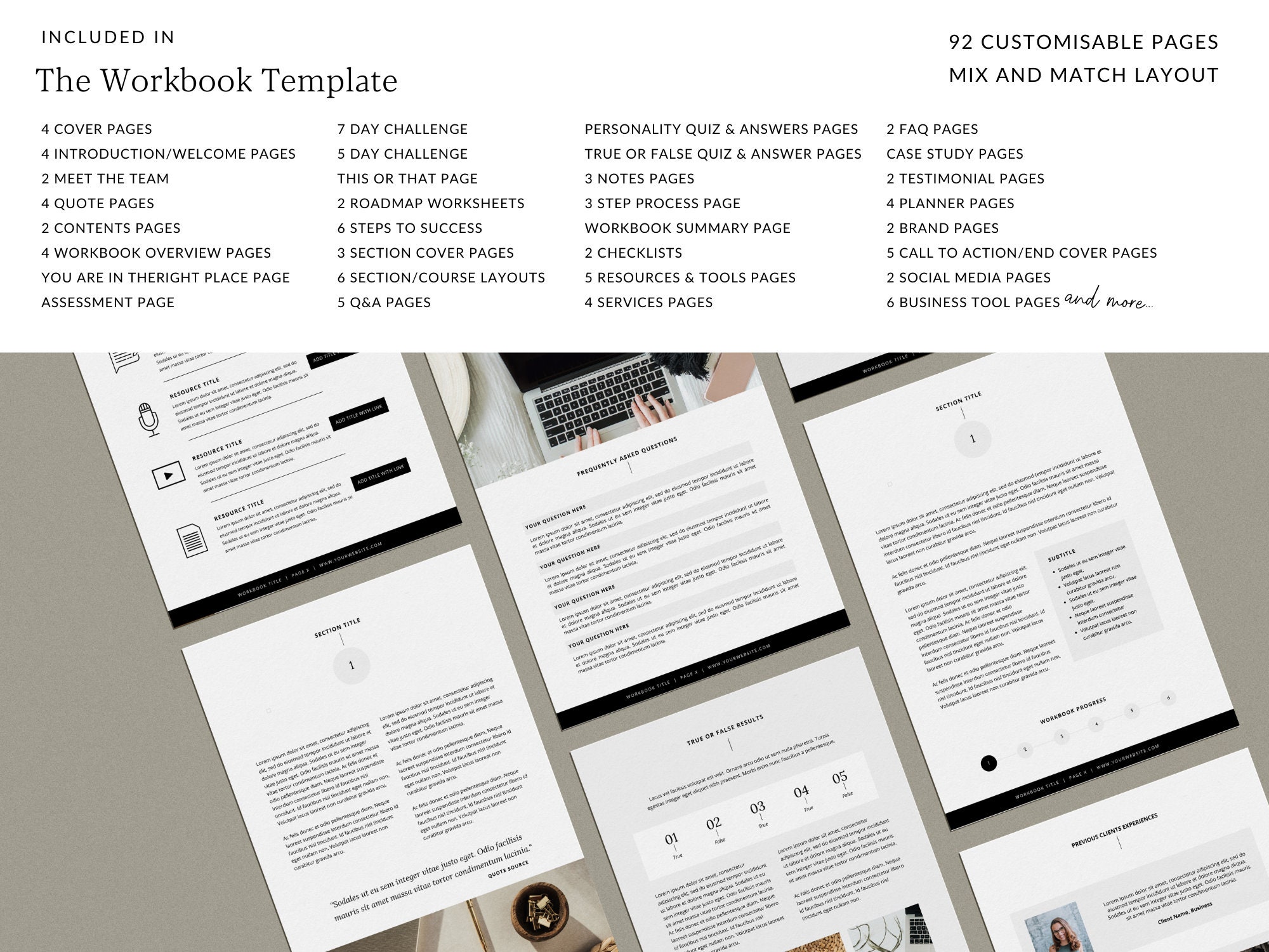 Workbook Template, Editable Canva Workbook, Lead Magnet, Course ...