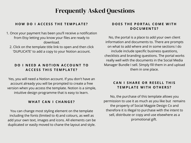 Notion Design Client Portal Template | Designers Brand Website Client ...