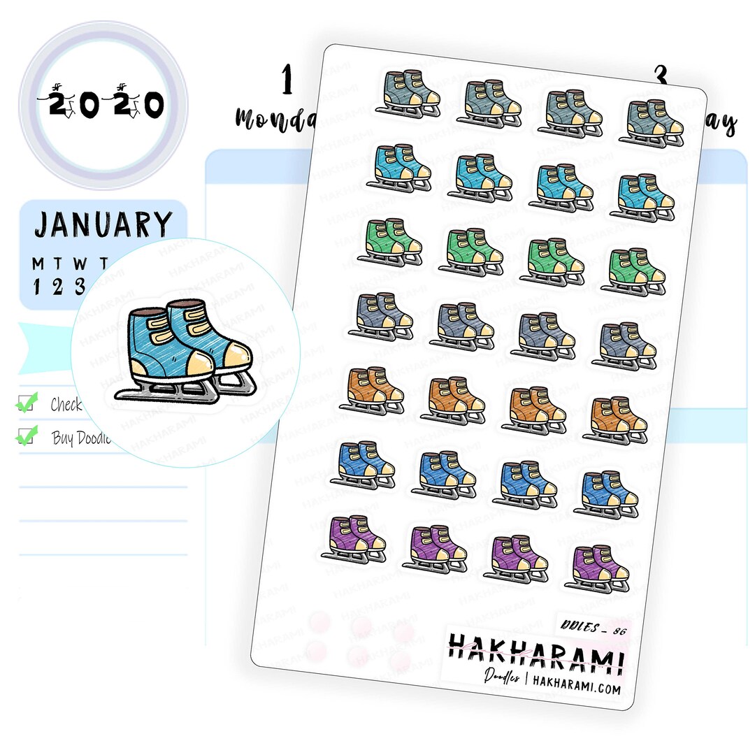 Ice Skates Sticker Ice Skating Shoe Sticker Winter Sport - Etsy