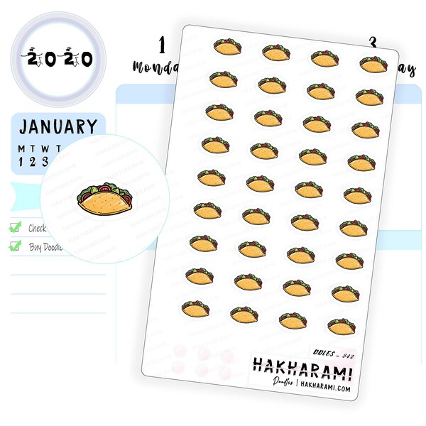Mexican Food Planner Stickers - Etsy