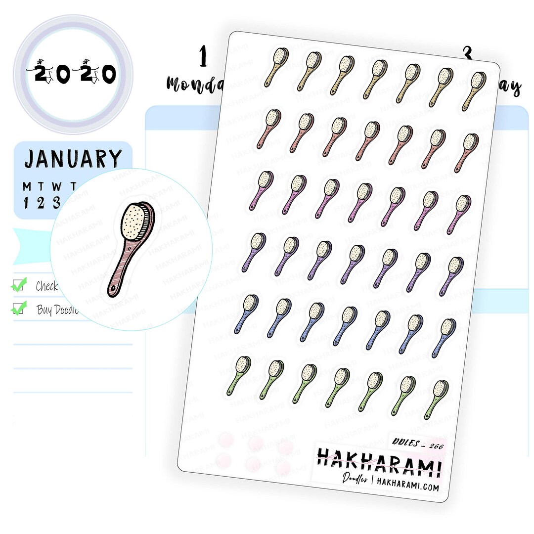 Hairbrush Stickers Beauty Self-care Me Time Brushing Bath - Etsy
