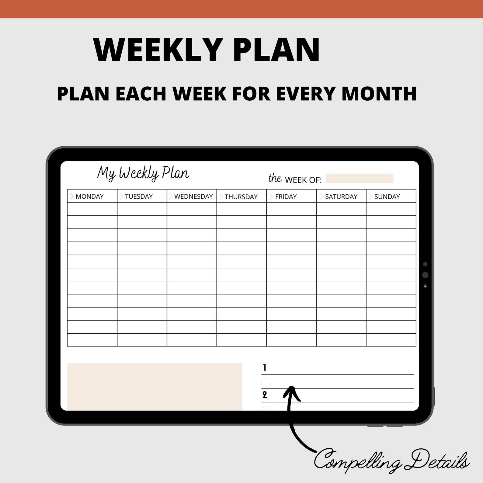 Personal Planner Printables Undated Weekly and Daily Planner - Etsy