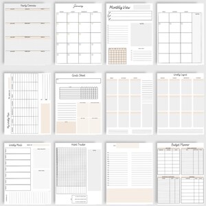 Personal Planner Printables Undated Weekly and Daily Planner With Habit ...