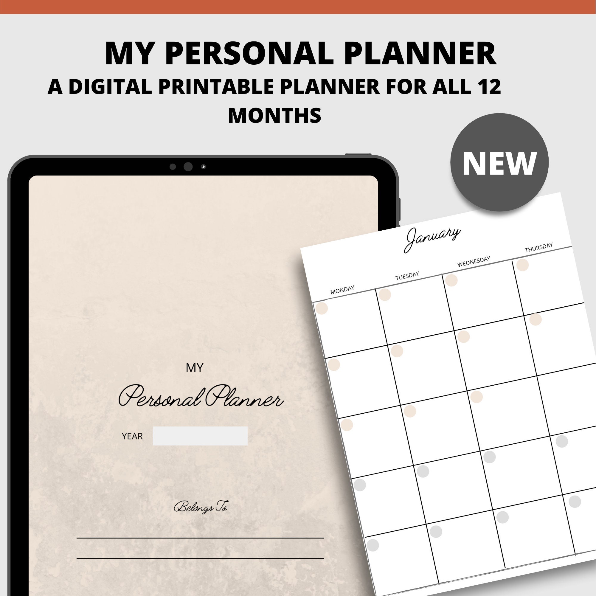 Personal Planner Printables Undated Weekly and Daily Planner With Habit ...