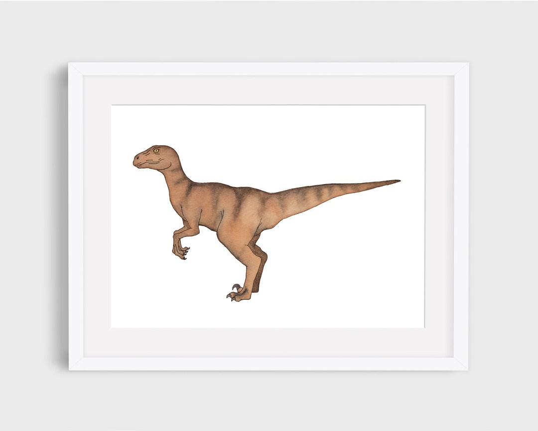 A4 or A5 Velociraptor Dinosaur Art Print Dinosaur - Etsy