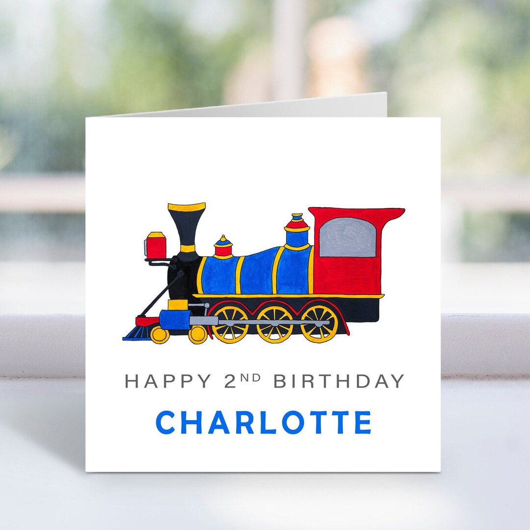 Personalised Steam Train Birthday Card - Etsy UK