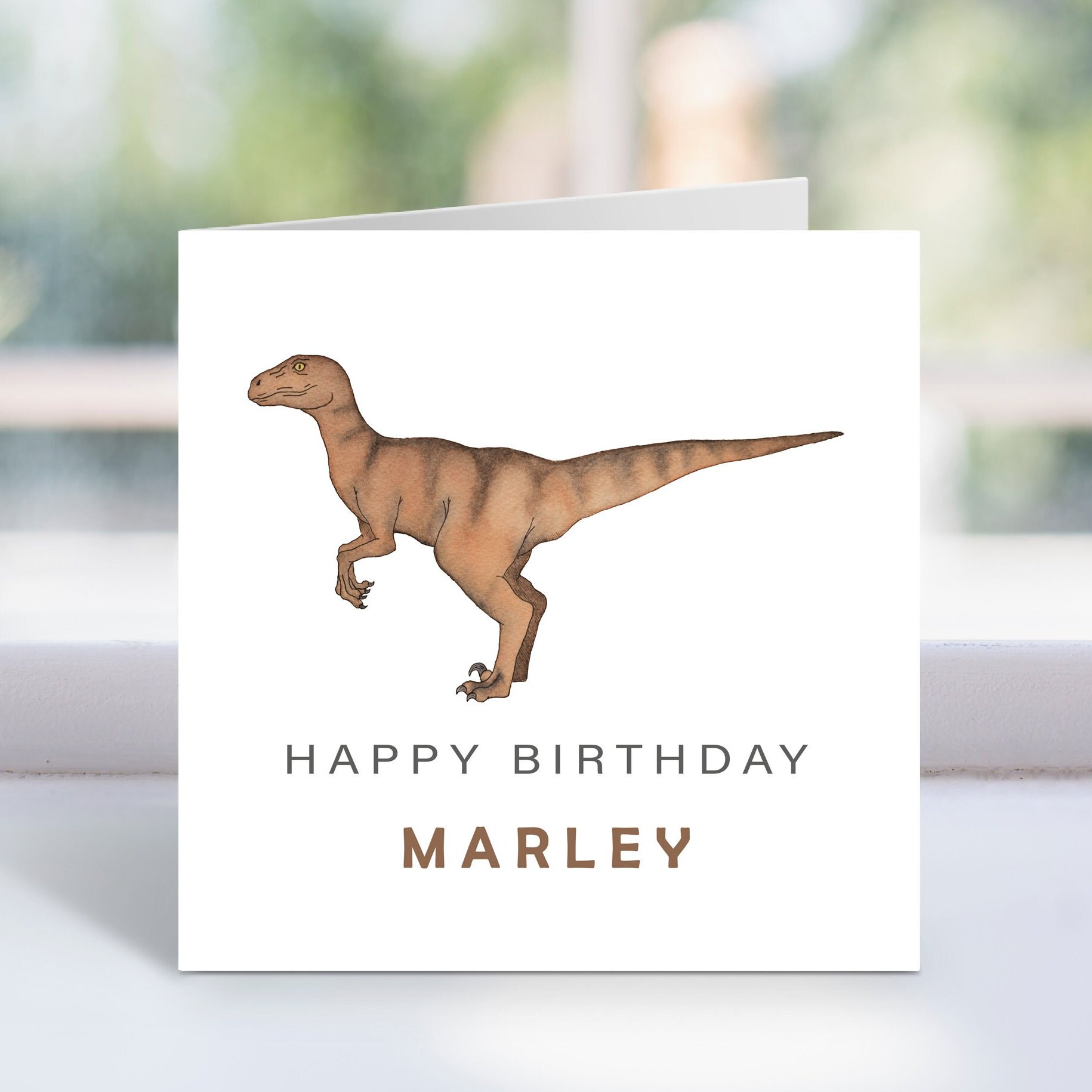 Personalised Velociraptor Birthday Card Custom Birthday Card - Etsy UK