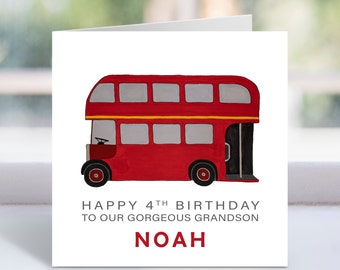 Bus Birthday Card - Etsy UK