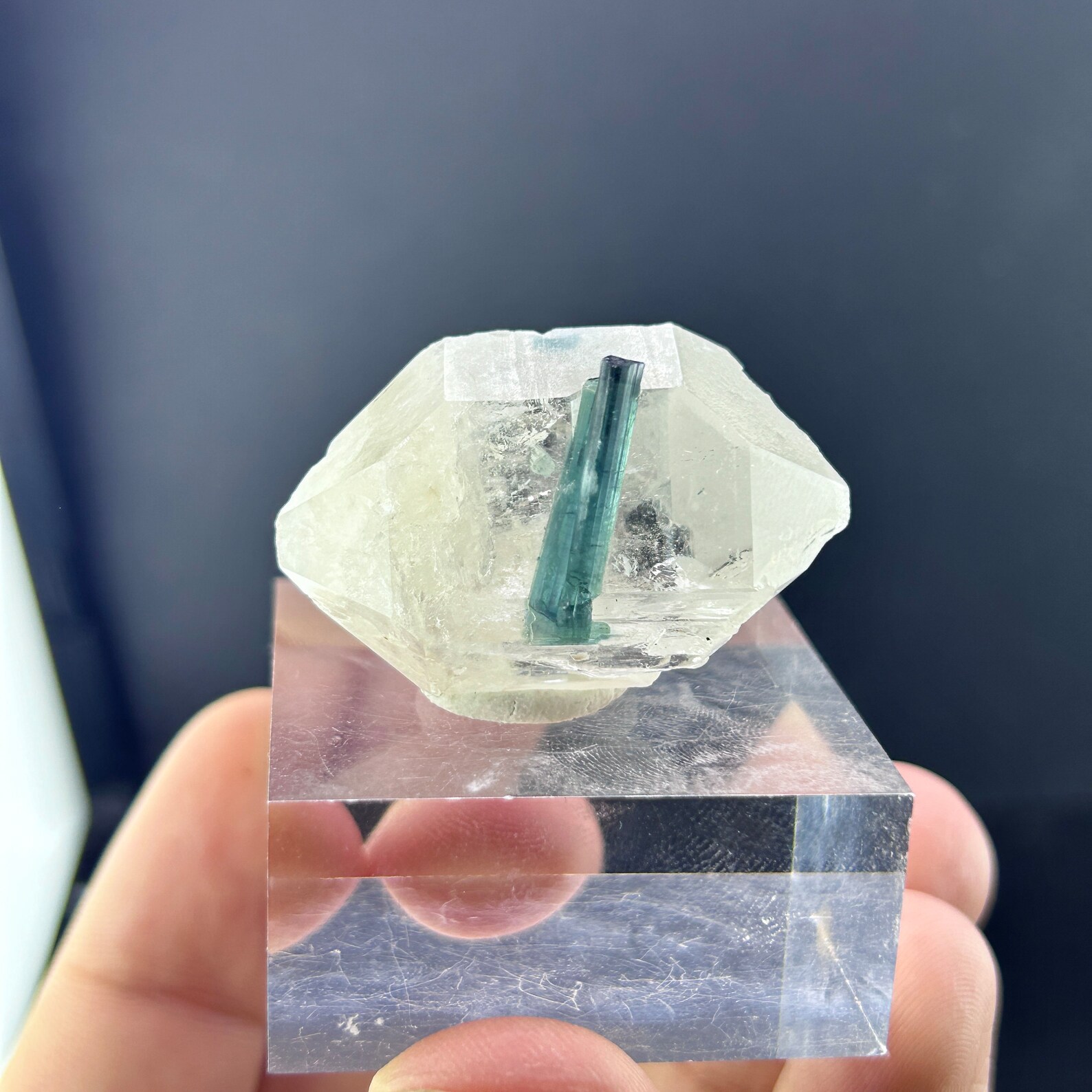Indicolite Tourmaline With Quartz , Unique Structure 18g Kunar ...