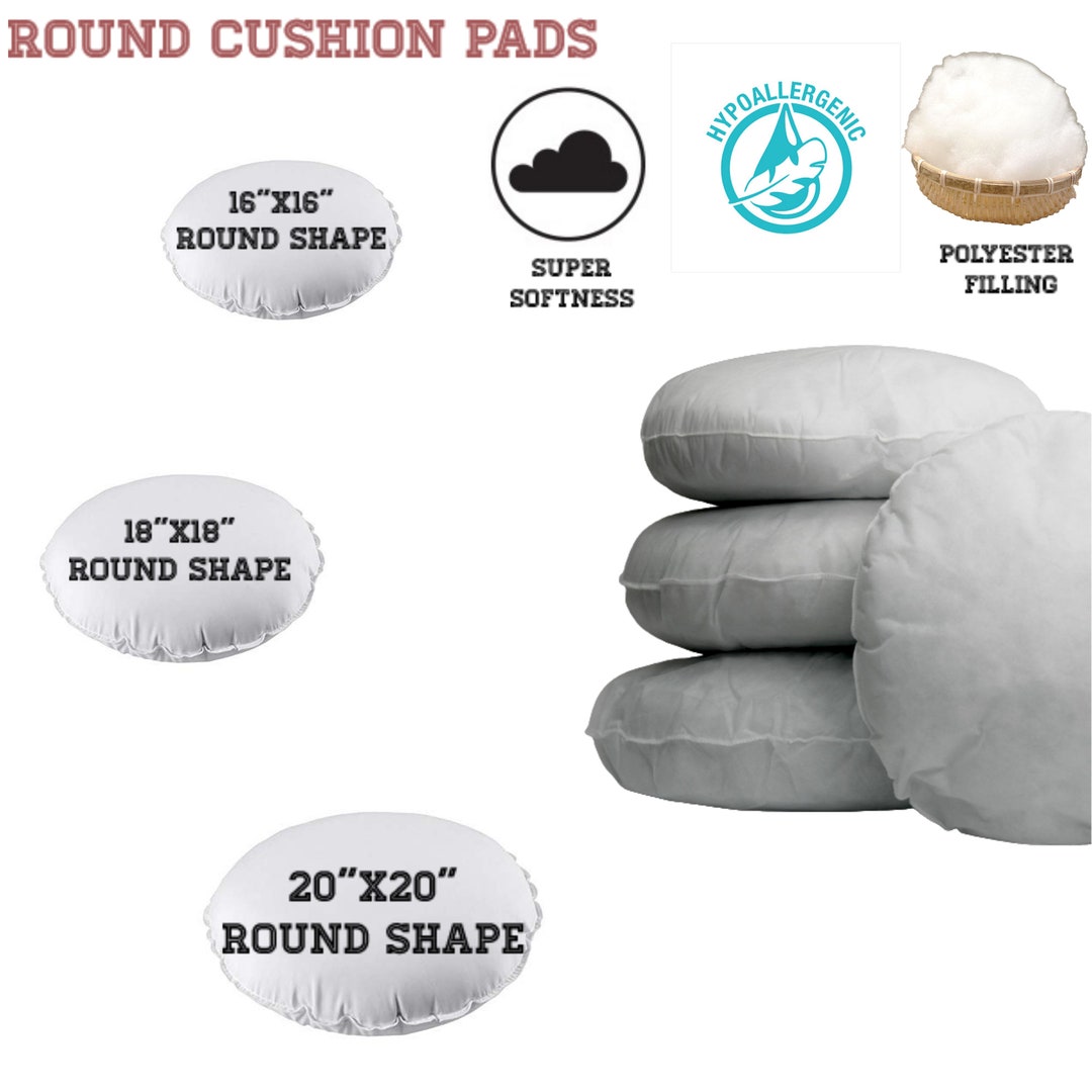 Round Shape Cushion Pad Inner Insert Scatters Filler Hollowfibre Filled ...