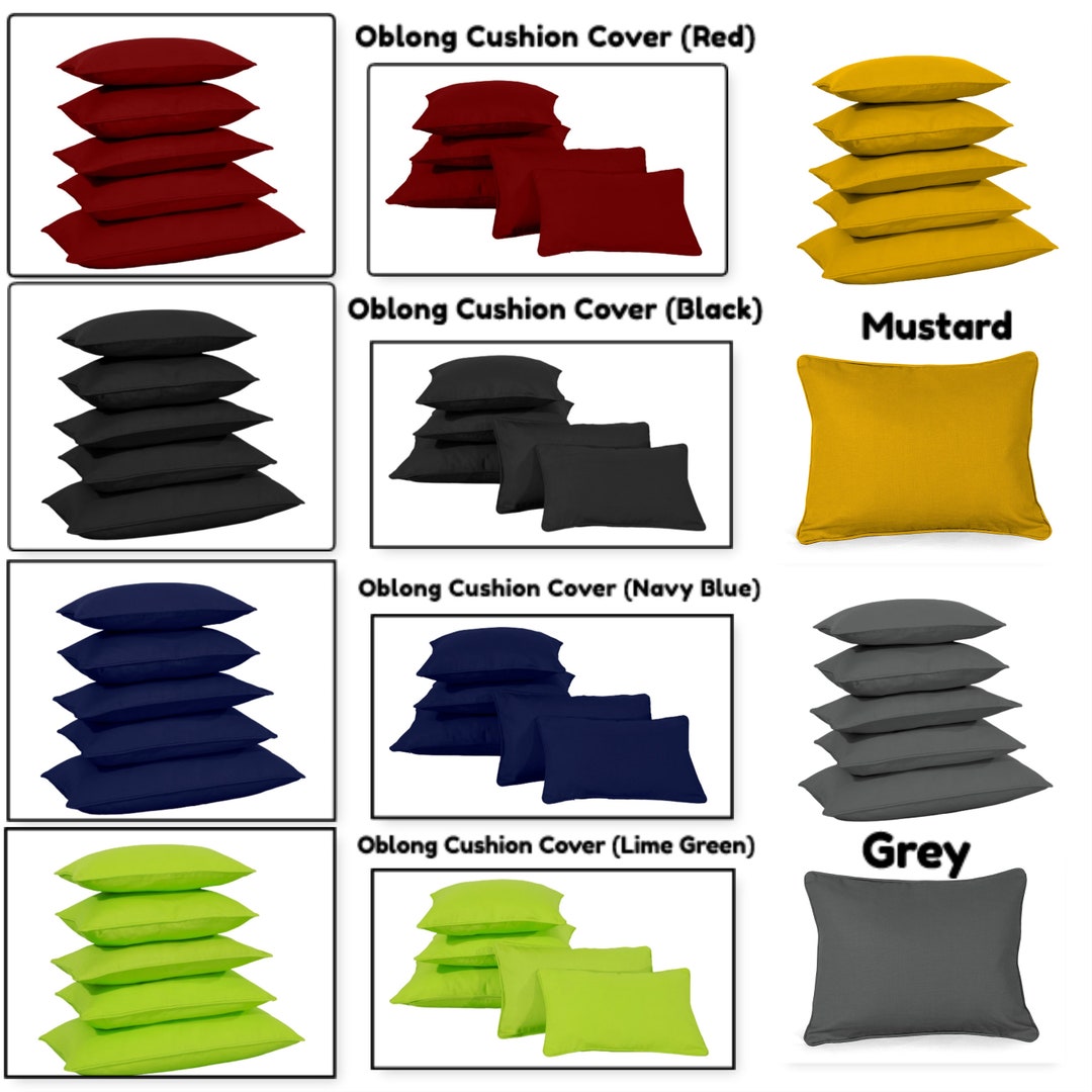 Oblong/rectangular Shape Plain Dyed Cushion Covers 100% Cotton - Etsy UK