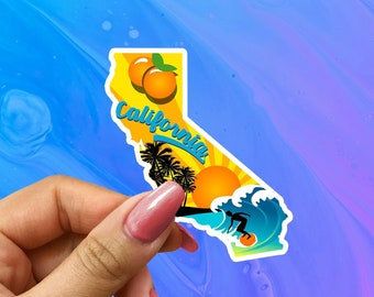California Sticker Vinyl Golden State Laptop Stickers Retro - Etsy